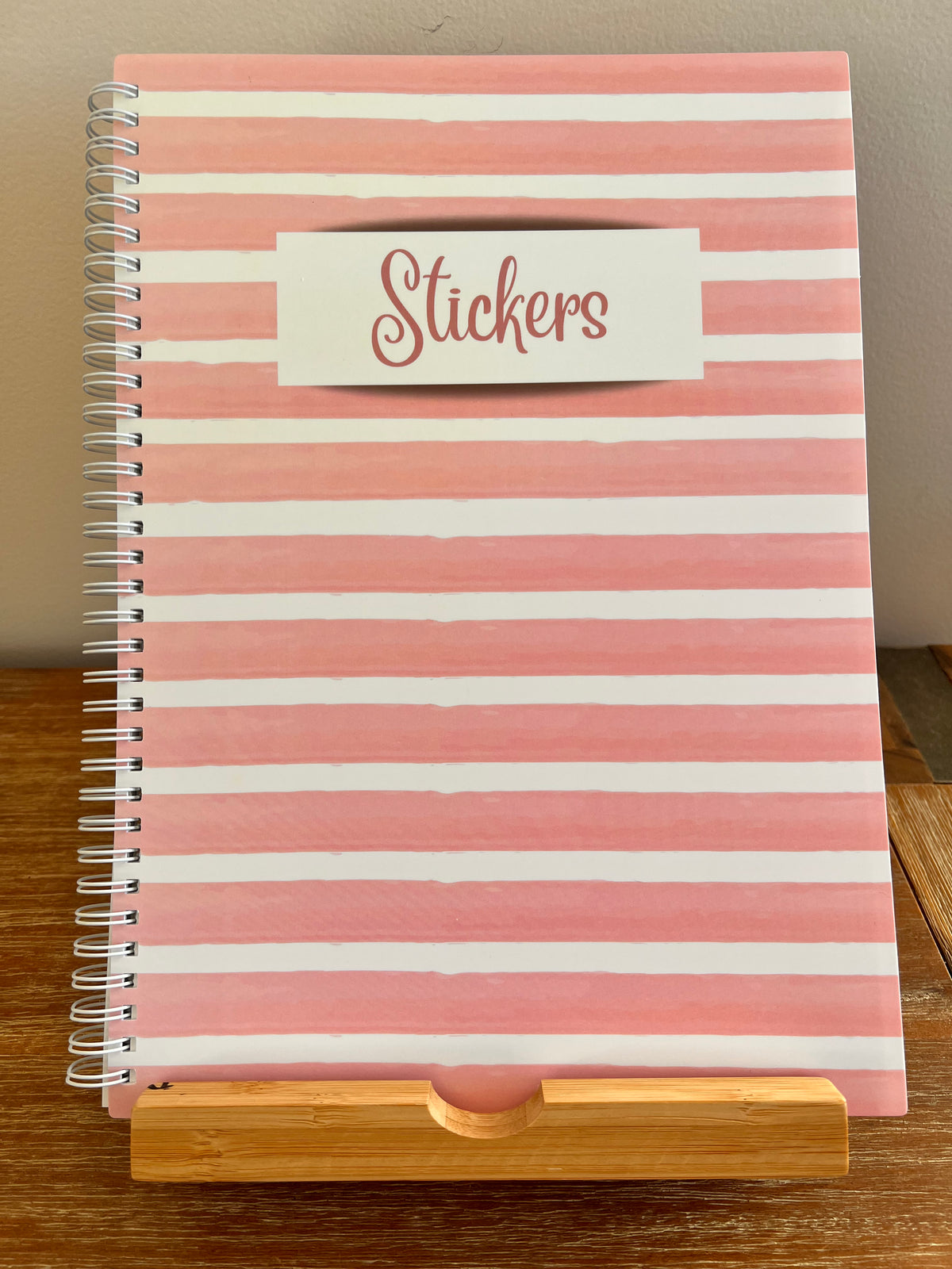 Pink Stripes Sticker Album A4 | Bright Poppy